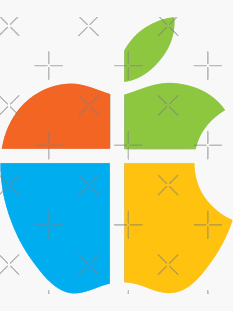 "Microsoft Apple Logo" Sticker for Sale by alexaldridge | Redbubble