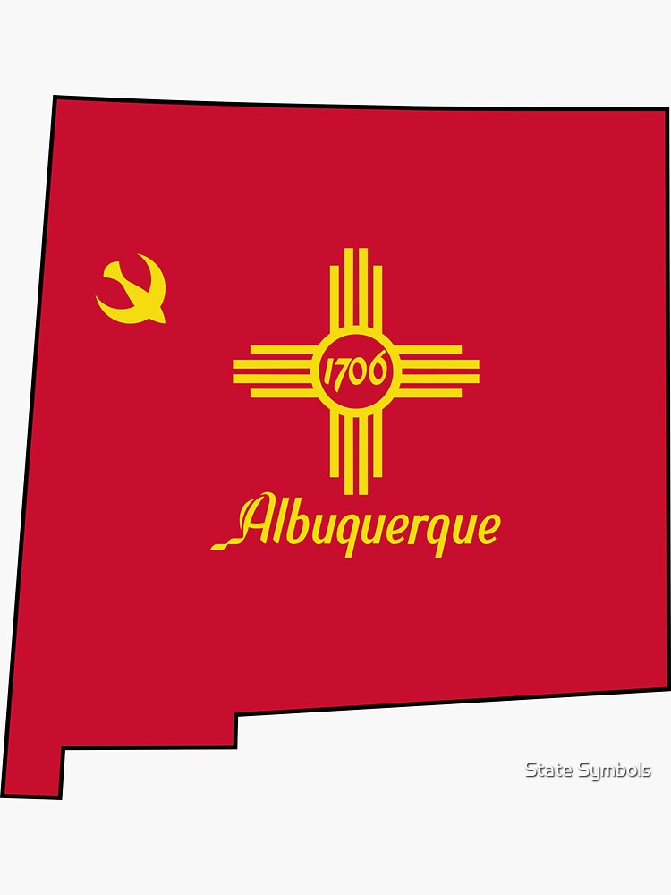 "Albuquerque Flag New Mexico " Sticker by StateSymbols | Redbubble