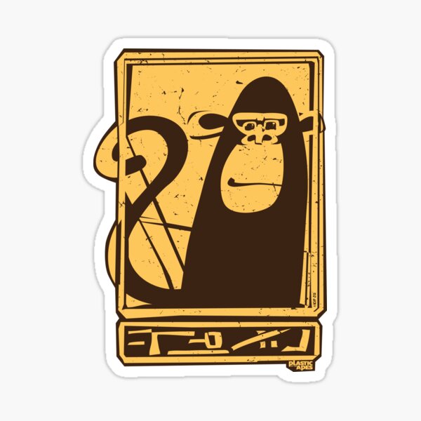 "distressed monkey" Sticker for Sale by Plastic-Apes | Redbubble