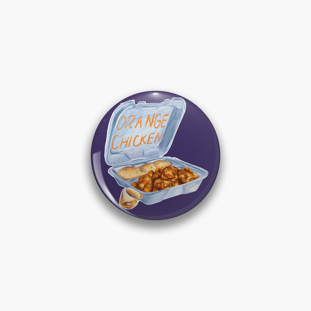 "Panda Express Orange Chicken" Pin for Sale by jcray | Redbubble