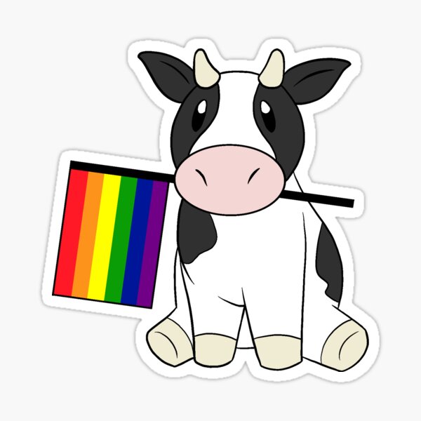 "LGBTQ Pride Cow" Sticker for Sale by hawth-art | Redbubble