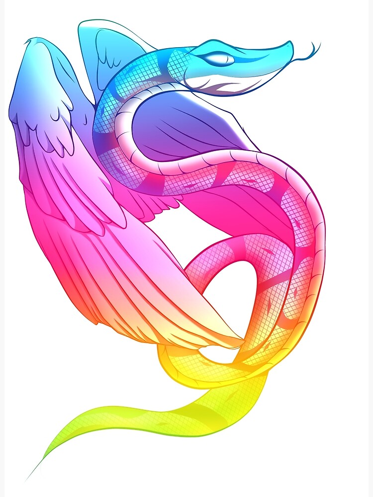 "Rainbow angelic snake" Poster for Sale by Crazyfitzartz | Redbubble