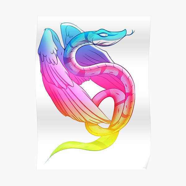 "Rainbow angelic snake" Poster for Sale by Crazyfitzartz | Redbubble