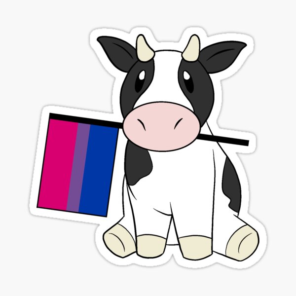 "Bisexual Pride Cow" Sticker by hawth-art | Redbubble