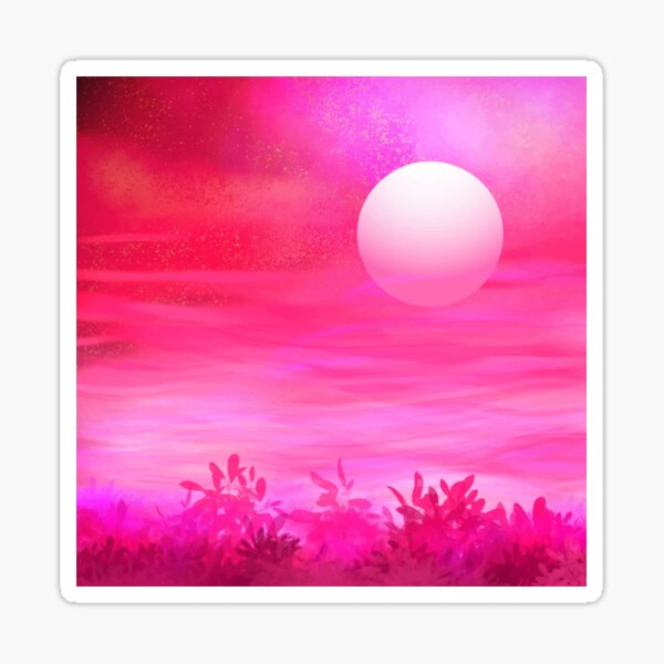 "Pink Moon" Sticker for Sale by chowyz | Redbubble