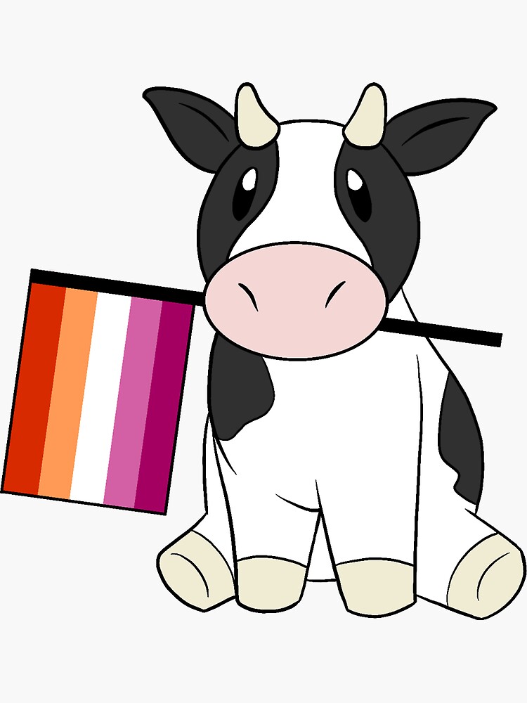 "Lesbian Pride Cow" Sticker for Sale by hawth-art | Redbubble