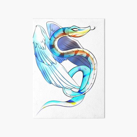 "Blue angelic snake" Art Board Print by Crazyfitzartz | Redbubble