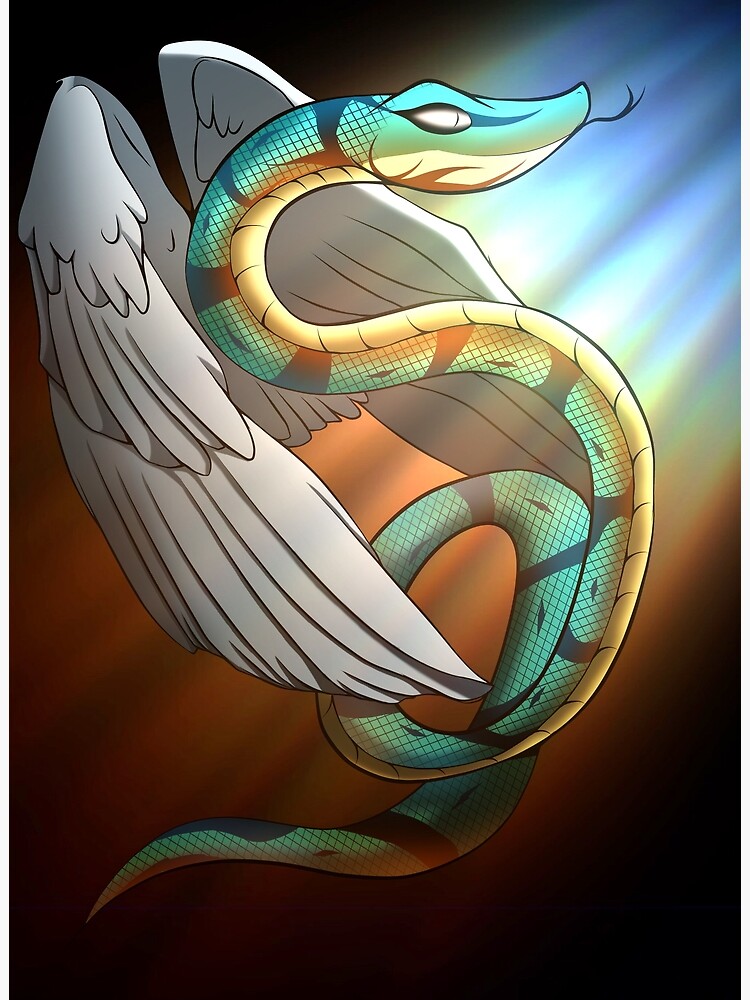 "Angelic snake black bg" Poster for Sale by Crazyfitzartz | Redbubble