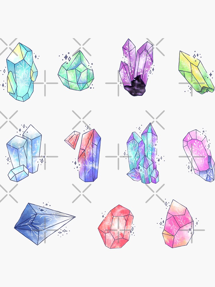 "Crystals sticker pack" Sticker by Norwegian-Moose | Redbubble