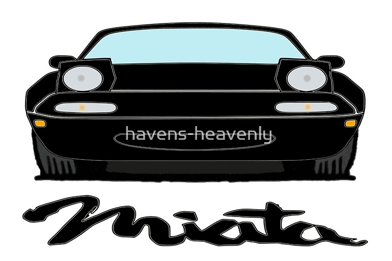 "Brilliant Black NA Miata Roadster" by havens-heavenly | Redbubble
