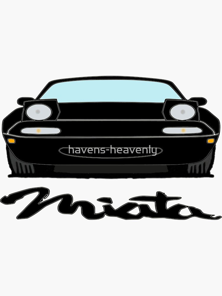 "Brilliant Black NA Miata Roadster" Sticker for Sale by havens-heavenly ...