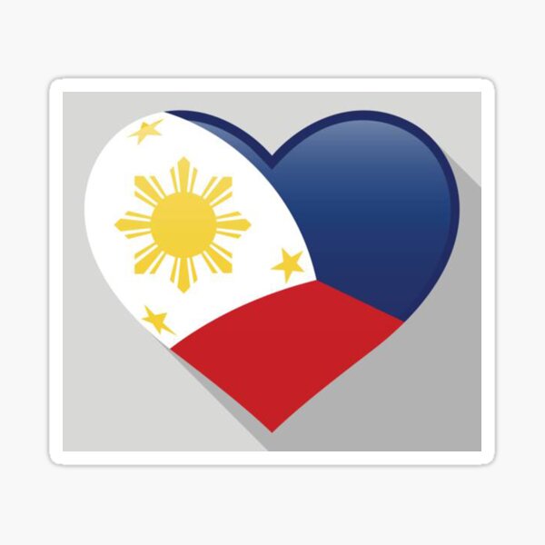 "The Flag of the Philippines in a Heart-shaped Design " Sticker for ...