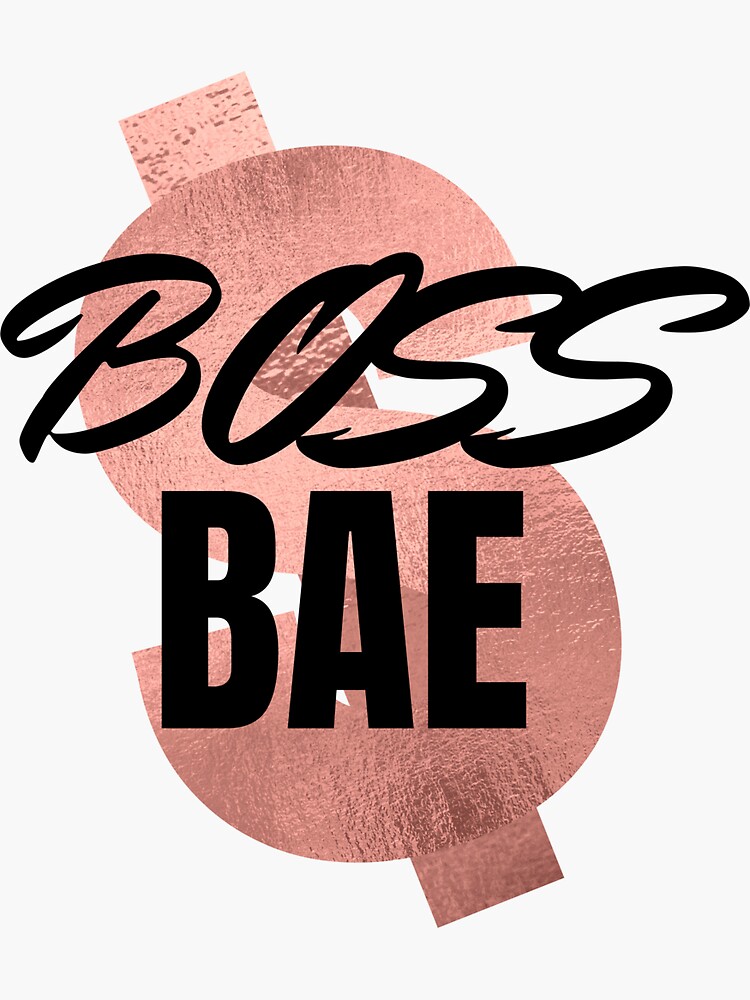 "Boss Bae rose gold dollar sign" Sticker for Sale by FourNuns | Redbubble