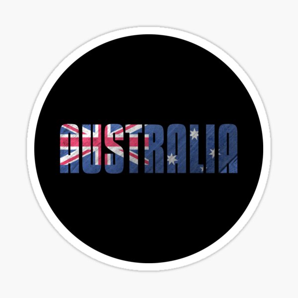 "Australia Flag Overlay Text Logo" Sticker by dylanxh | Redbubble
