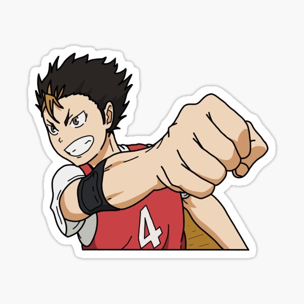 "Nishinoya Rolling Thunder (Color) | Haikyuu!! Sticker" Sticker by ...