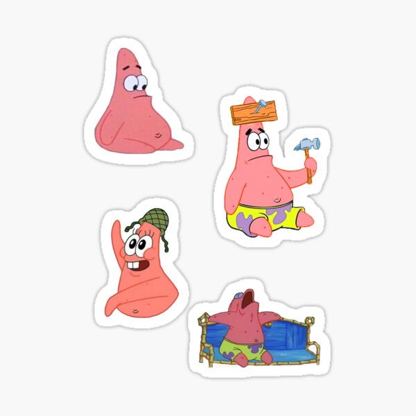 "Patrick Star Meme Sticker Pack - 4pack (1)" Sticker for Sale by ...