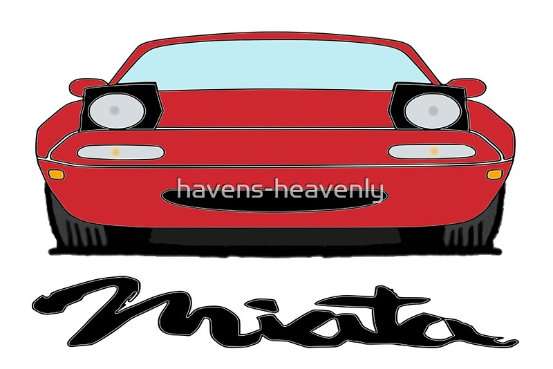 "Classic Red NA Miata Roadster" by havens-heavenly | Redbubble