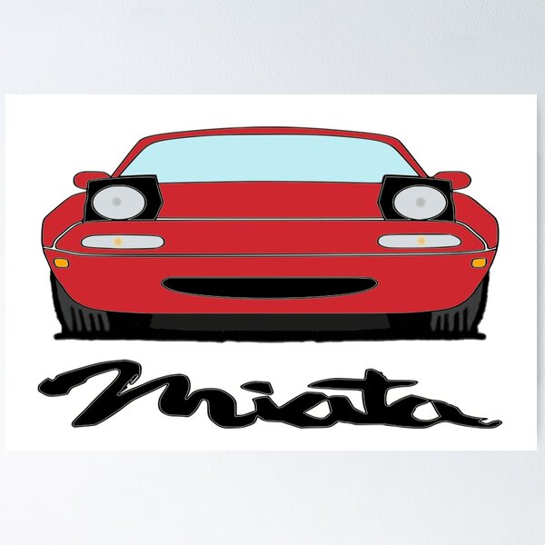 "Classic Red NA Miata Roadster" Poster for Sale by havens-heavenly ...
