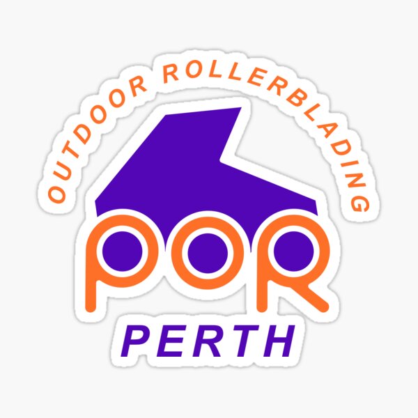 "The Original Perth Outdoor Rollerblading logo" Sticker by POR-roller ...
