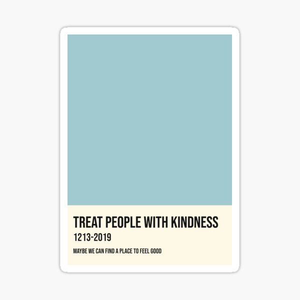 "Color Palette Print - Treat People With Kindness" Sticker for Sale by ...