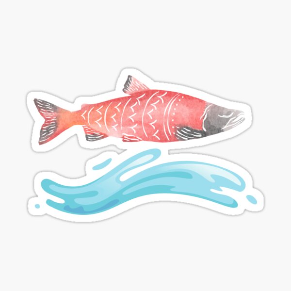 "Cute sockeye salmon Fish" Sticker by GamingMads | Redbubble