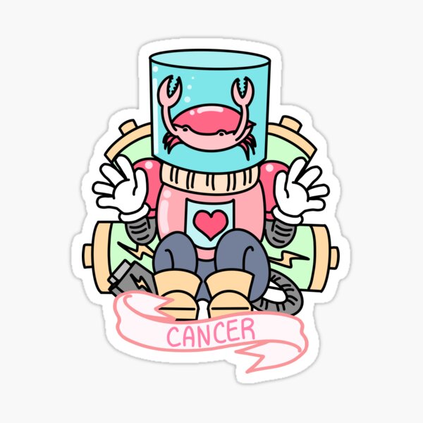 "Zodiac Cartoon Cancer" Sticker for Sale by SabrinaSana | Redbubble