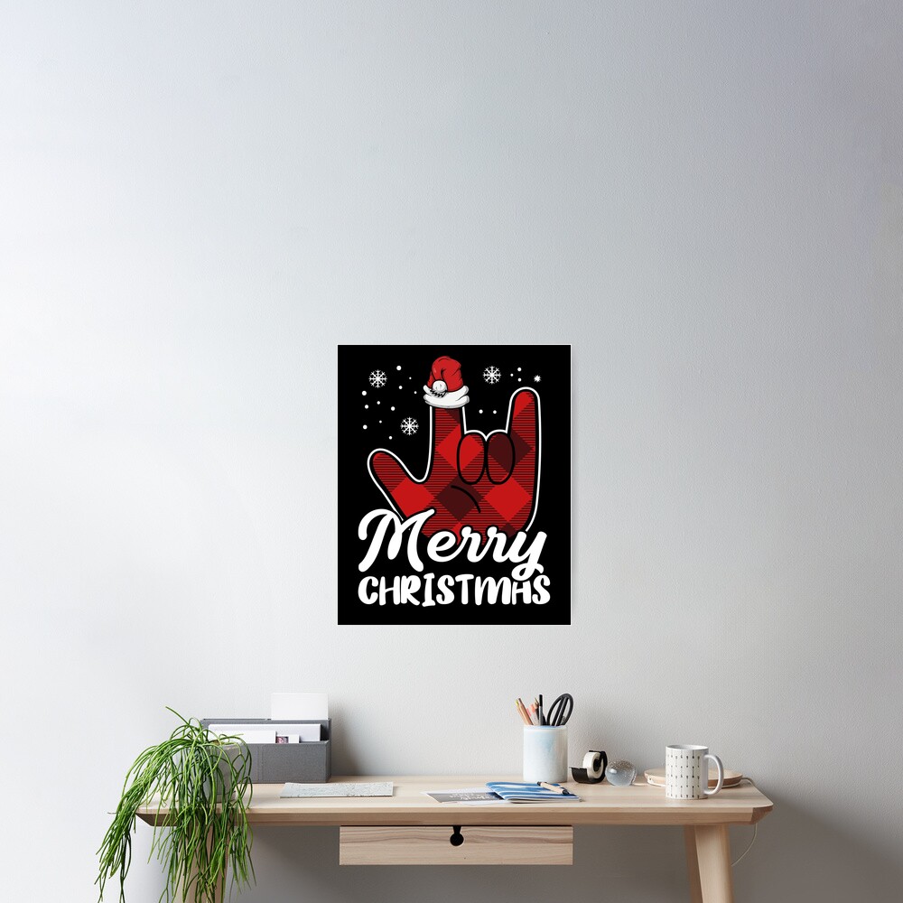 "Merry Christmas Sign Language - ASL Santa" Poster by roxy7922 | Redbubble