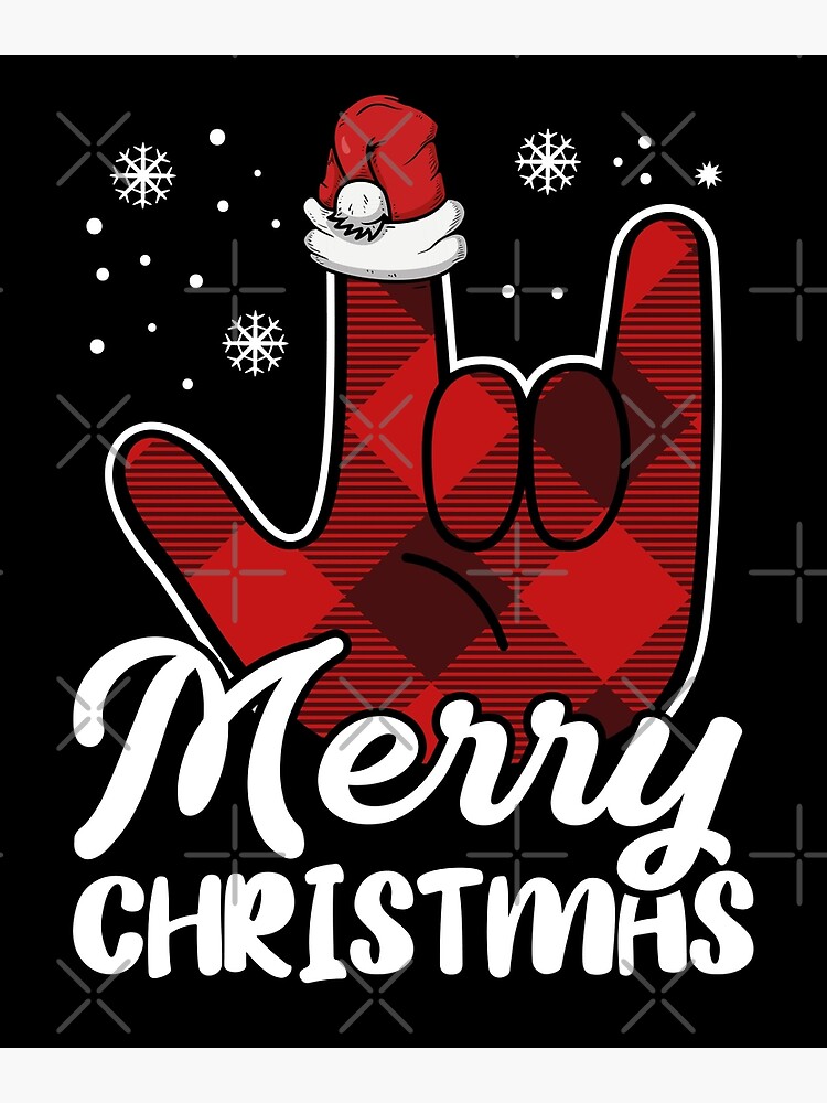 "Merry Christmas Sign Language - ASL Santa" Poster by roxy7922 | Redbubble