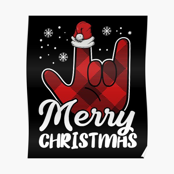 "Merry Christmas Sign Language - ASL Santa" Poster by roxy7922 | Redbubble