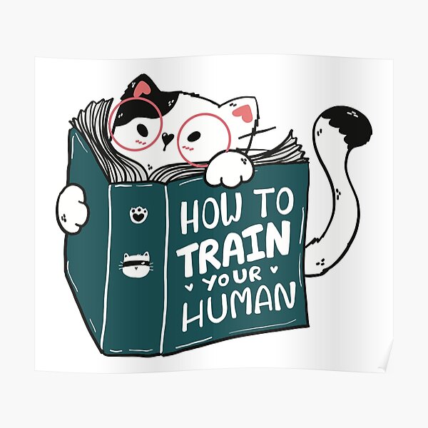 "Cute Cat How To Train Your Human" Poster for Sale by renju1902 | Redbubble
