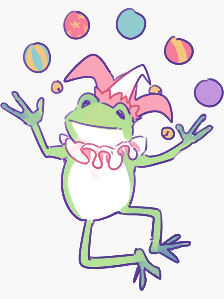 "jester frog sticker" Sticker by tsumugician | Redbubble