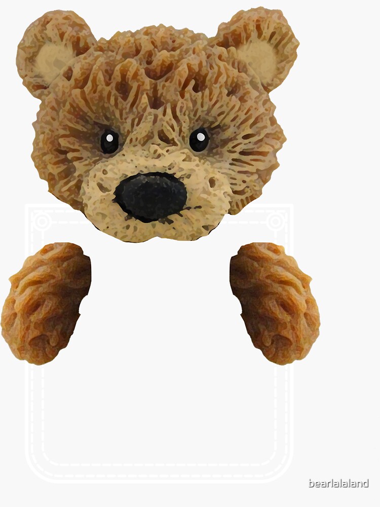 "Cute pocket teddy bear lala " Sticker for Sale by bearlalaland | Redbubble