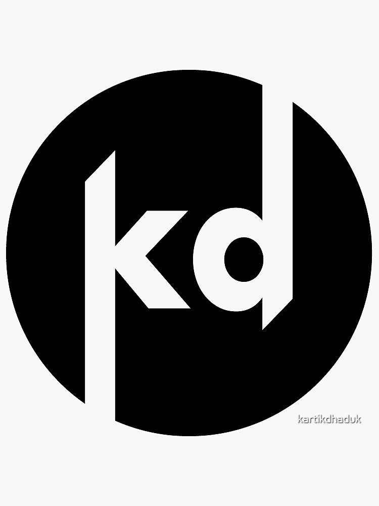 "kd Logo Black Minimalist Design" Sticker for Sale by kartikdhaduk ...