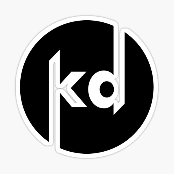 "kd Logo Black Minimalist Design" Sticker for Sale by kartikdhaduk ...