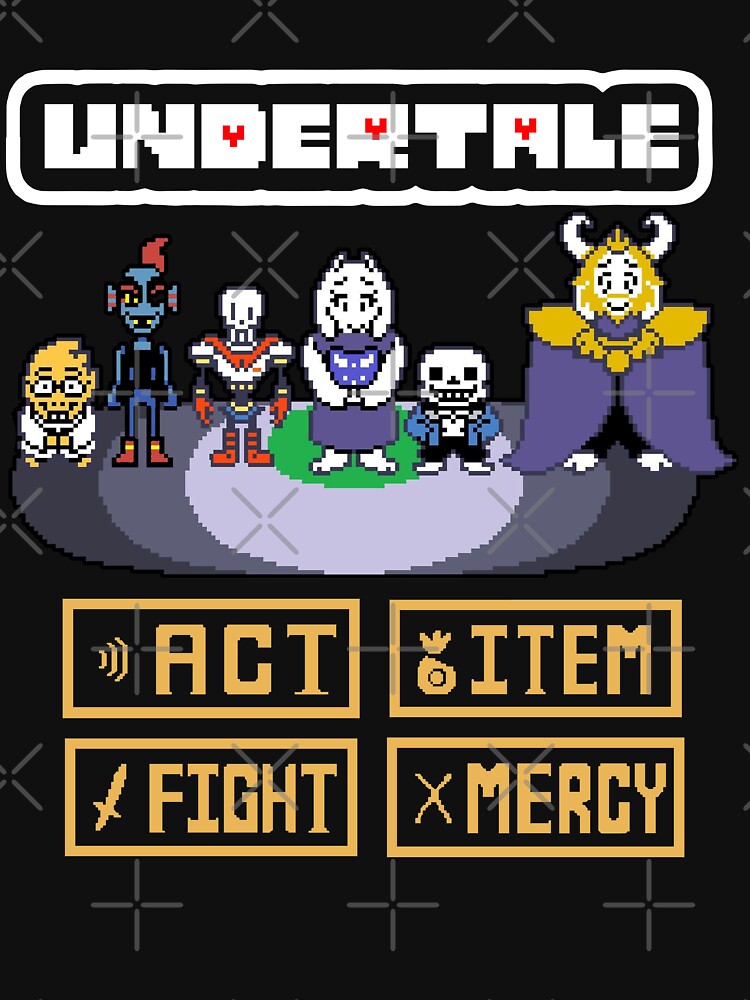 "Act Item Fight Mercy Video Game Undertale Art" T-shirt by ...