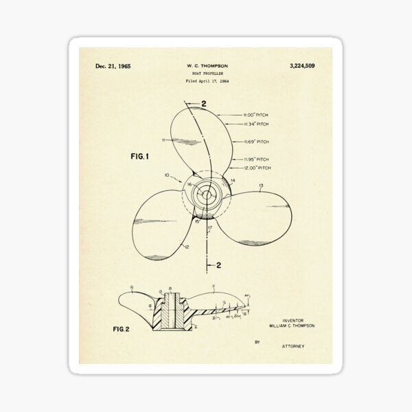 "Boat Propeller-1964" Sticker for Sale by paulrommer | Redbubble