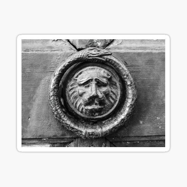 "Ouroboros Lion Head Antique Door Knocker - French Exteriors" Sticker ...