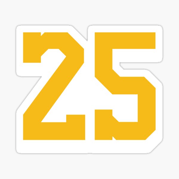 "25 Yellow Number Twenty-five Purple Basketball Jersey" Sticker for ...