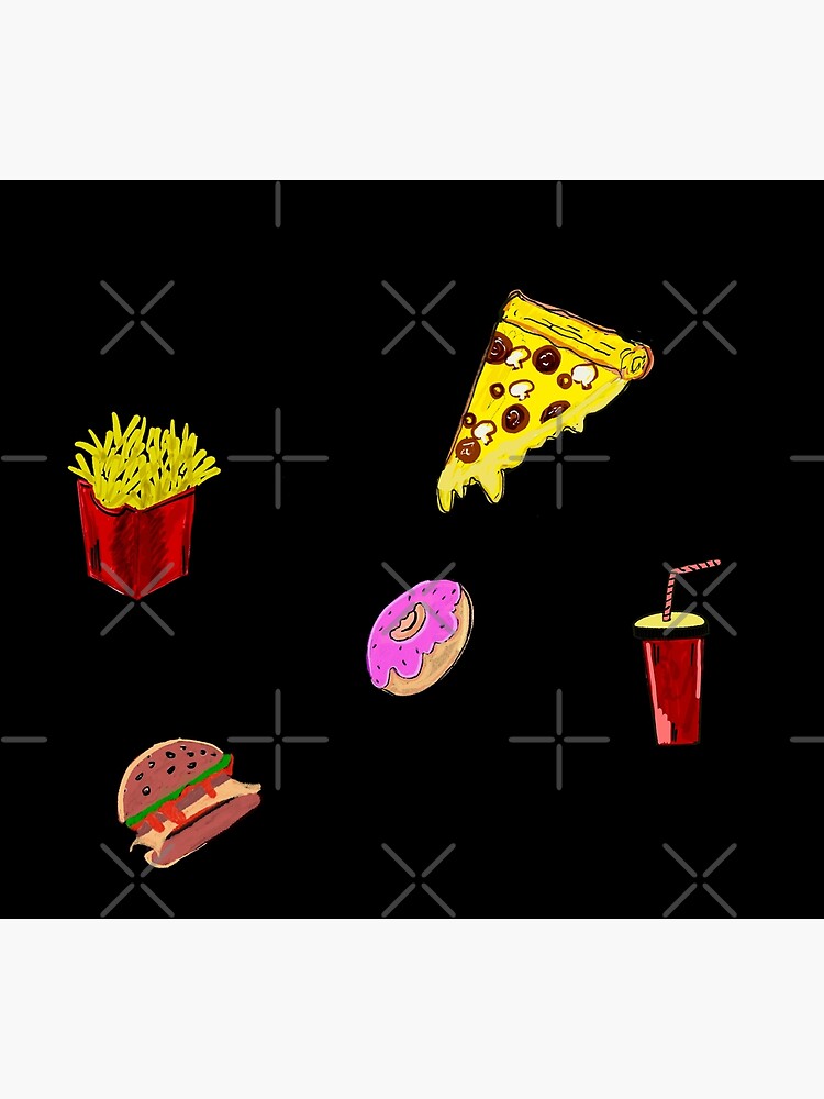 " Fast food cute doodle sticker pack" Photographic Print by ...