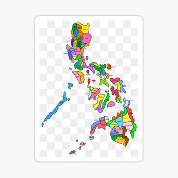 "Colorful Map of the Philippines" Sticker by findsbyjune374 | Redbubble