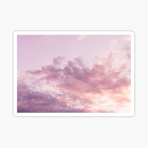 "Pink Purple Fluffy Clouds" Sticker by DebonitaDeore | Redbubble