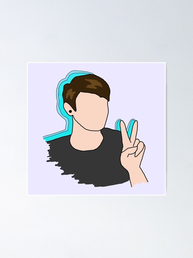 "Peace Sign Dan Howell" Poster by PlatypusDoodles | Redbubble