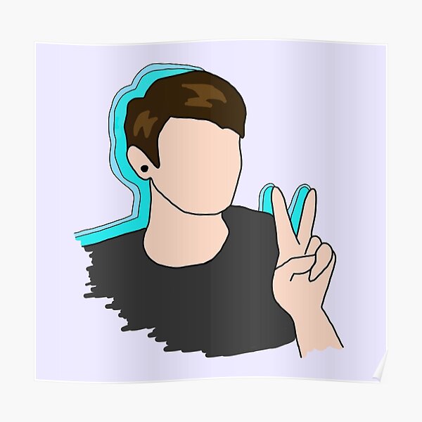 "Peace Sign Dan Howell" Poster by PlatypusDoodles | Redbubble