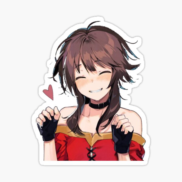 "Cute and Cheerful Megumin from Konosuba design." Sticker by TrueMarket ...
