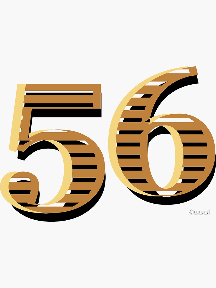 "Gold Number 56 Fifty six. Best Birthday Gift" Sticker for Sale by ...