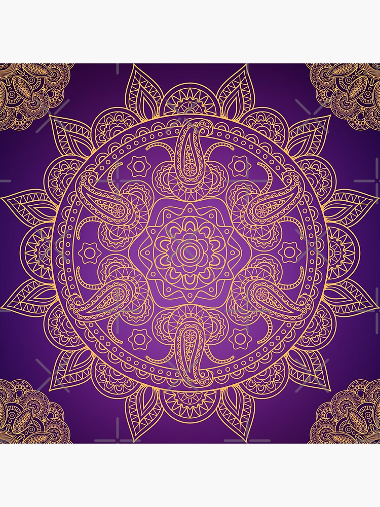 "Ornate gold purple namaste mandala art" Sticker for Sale by raginiepte ...