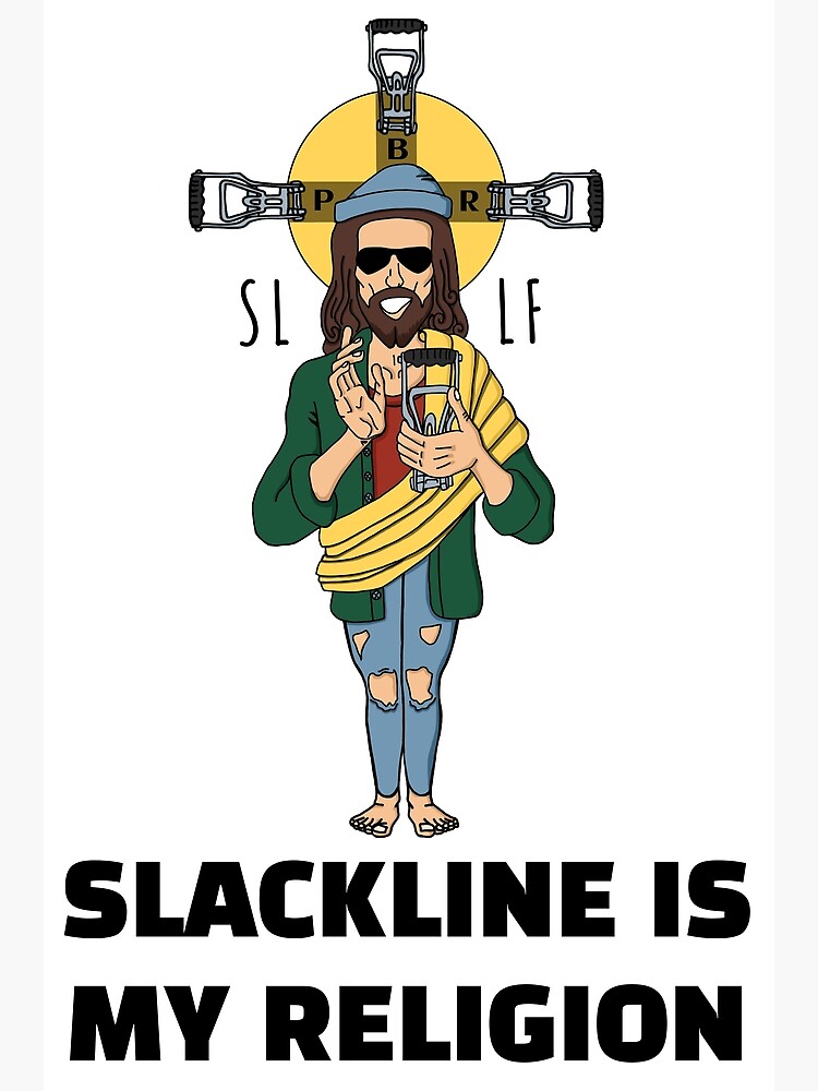 "Jesus Slackline, black labels" Poster for Sale by Efimova-Ink | Redbubble