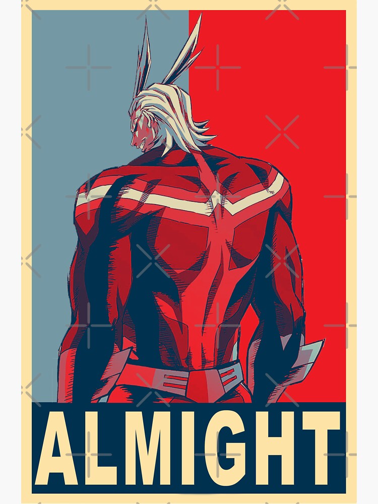 "All Might - Poster" Sticker for Sale by LahcenBamouh | Redbubble