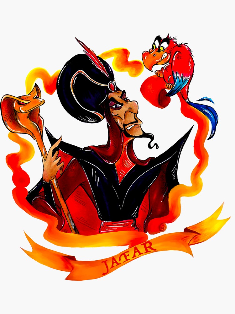 "Jafar evil Sorcerer Villain" Sticker for Sale by ArtByShannon | Redbubble