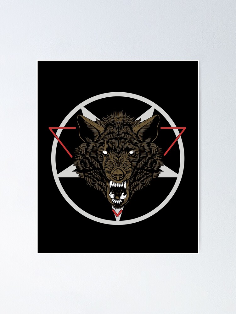 "Satanic Pentagram Evil Wolf Werewolf" Poster for Sale by h44k0n ...